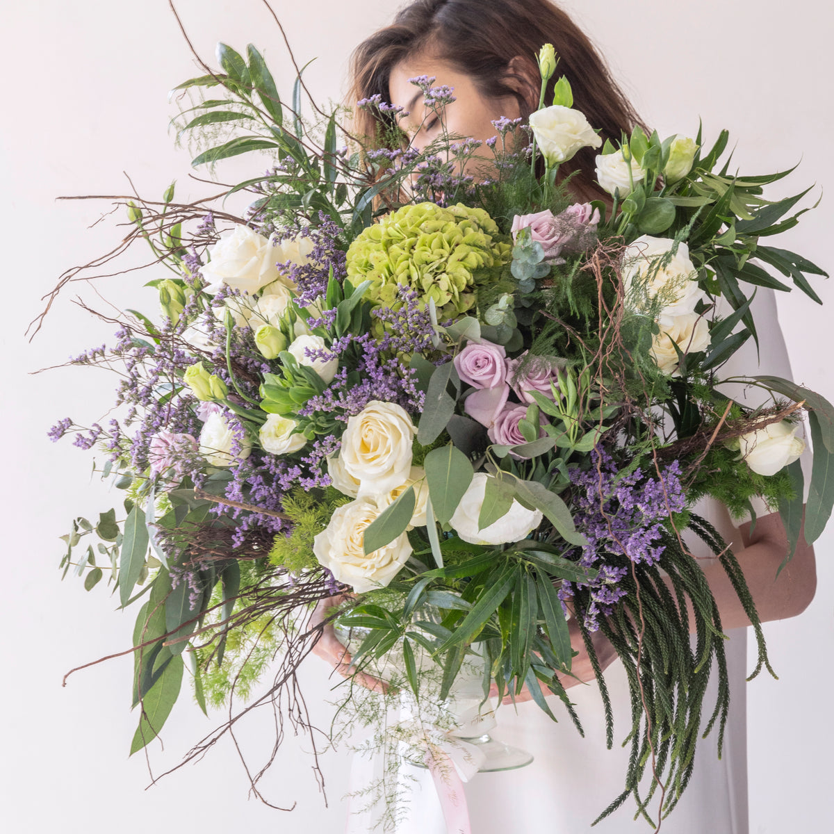 Greek Meadow - White & Green Luxury Arrangement | Premium Bouquet Delhi ...